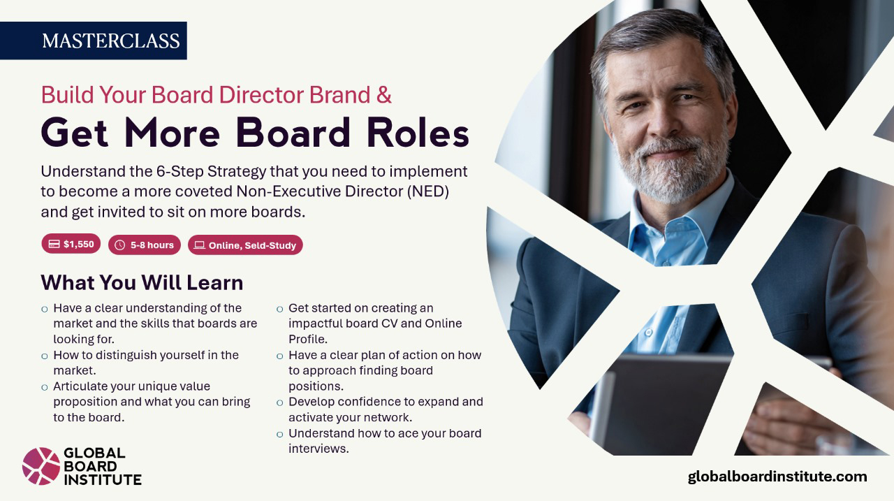 Build Your Board Director Brand & Get More Board Roles | Masterclass ...